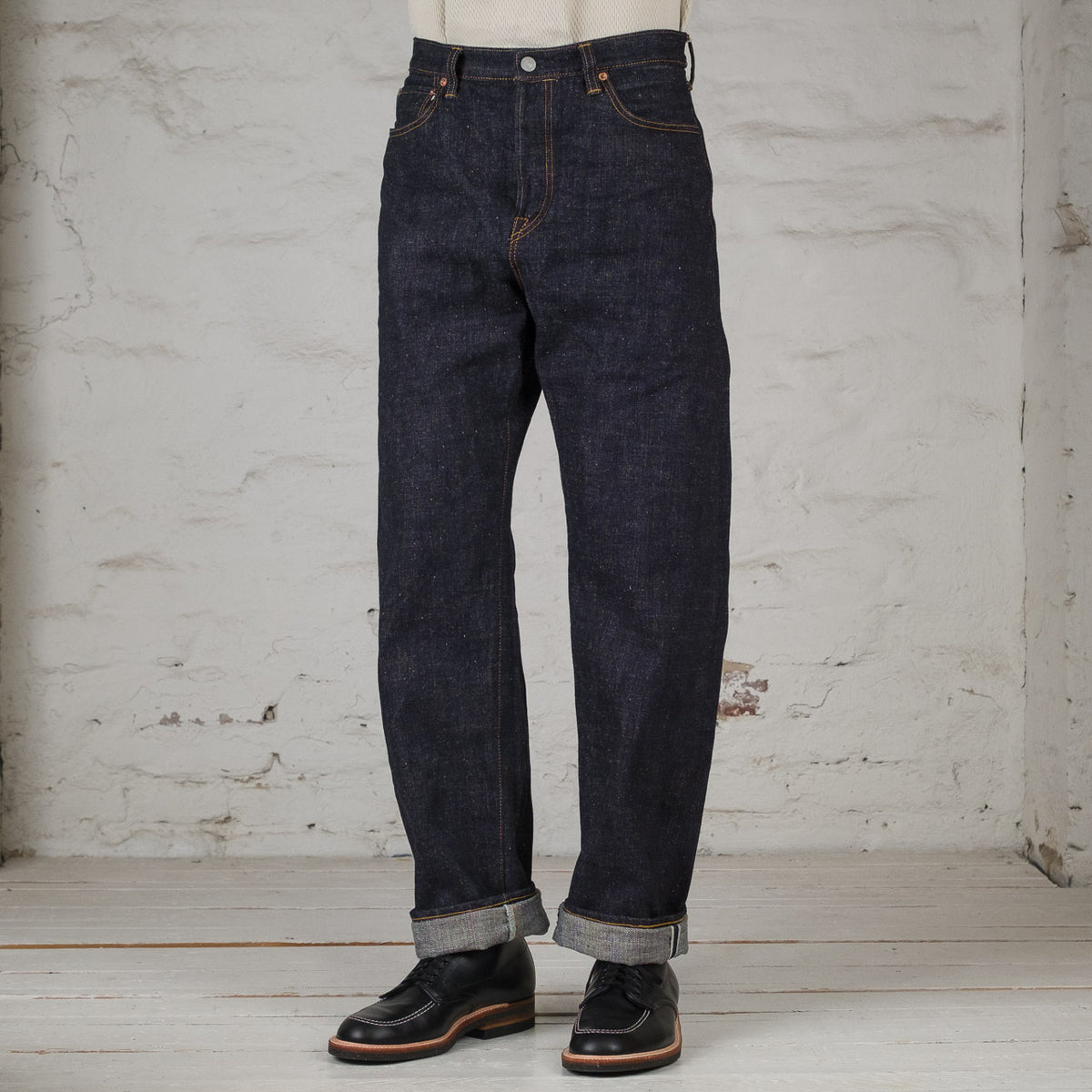 0811 15.5 oz. Slub Nep loose fit jeans