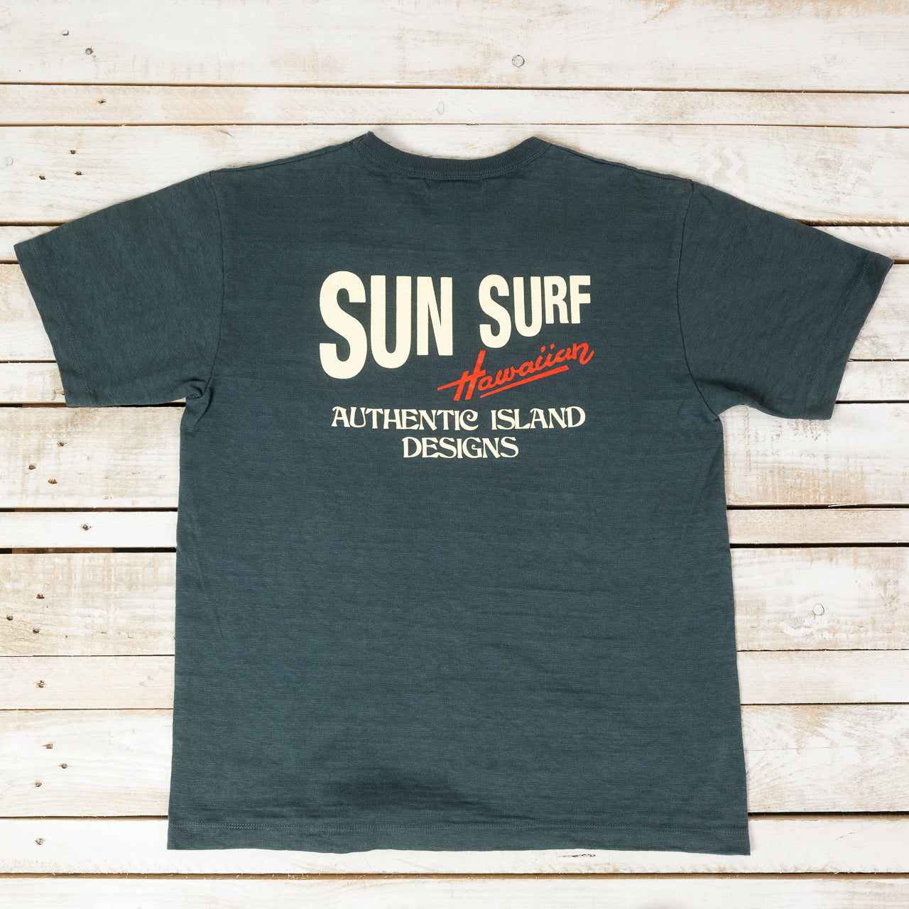 SUN SURF Sun Surf Logo Heavy Slub T-Shirt Black