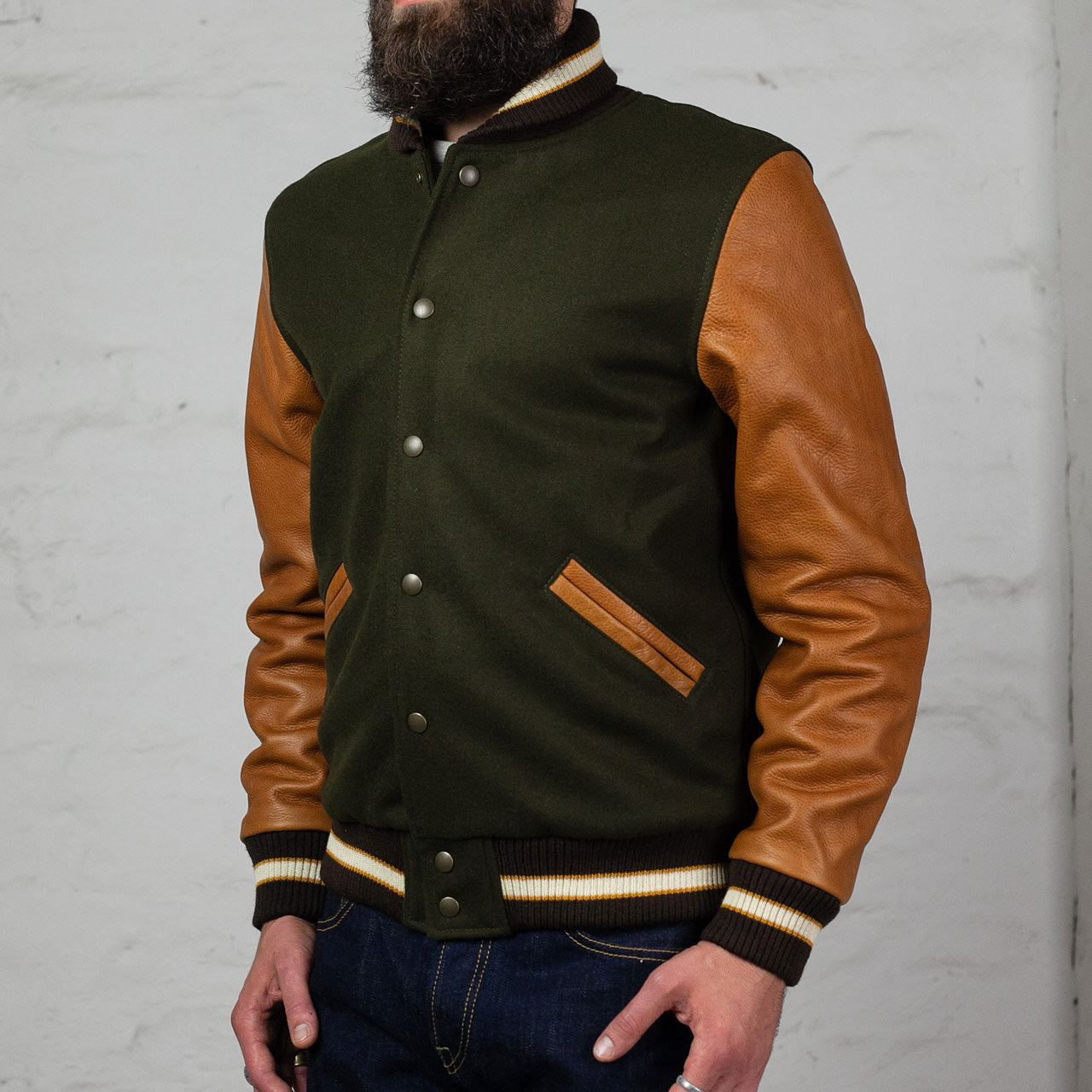 Dehen 1920 Varsity Jacket Loden / Rust