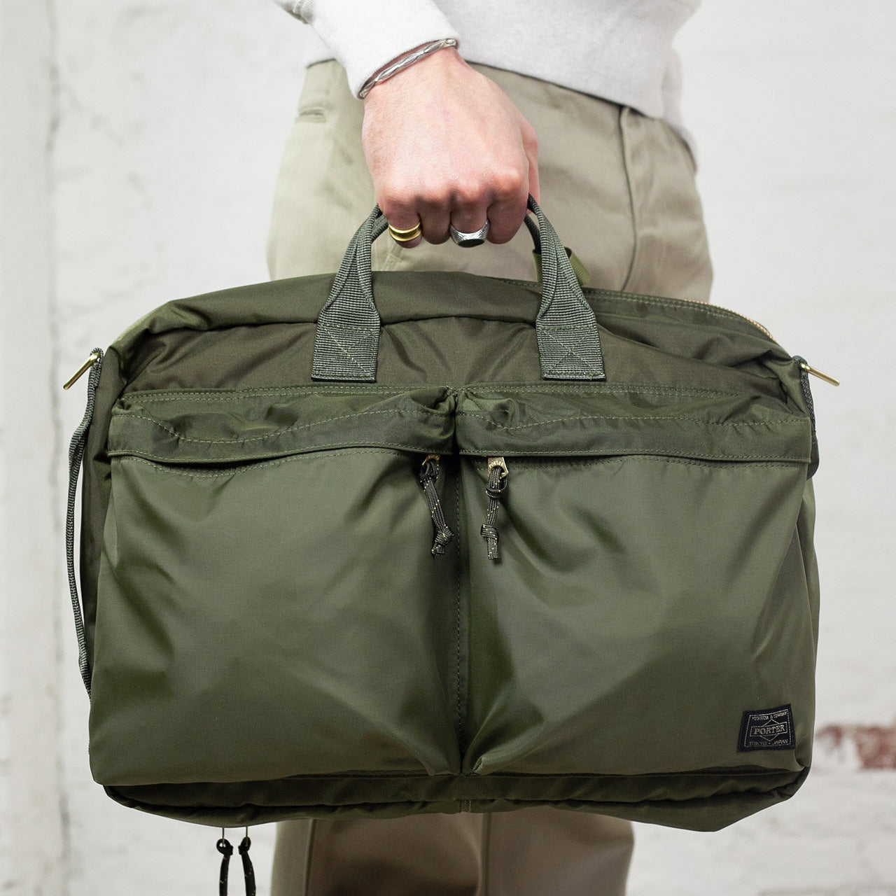 PORTER Force 3Way Briefcase Olive