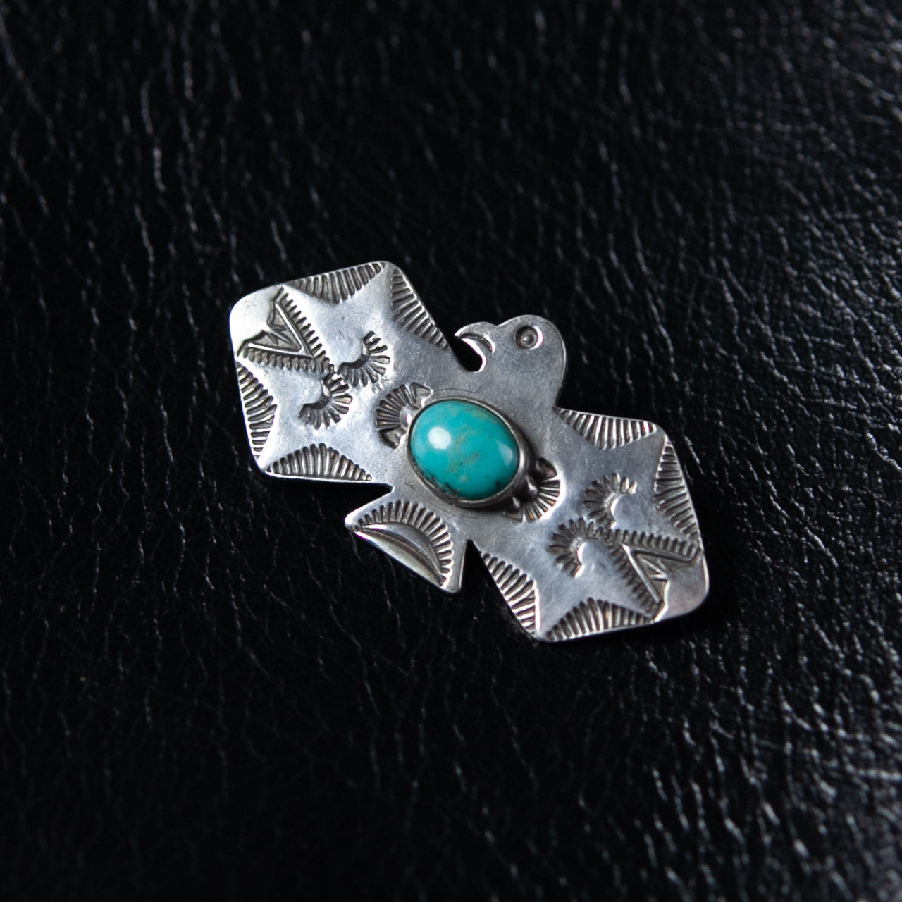 Red Rabbit Trading Co. Lil Thunderbird Pin Turquoise Silver