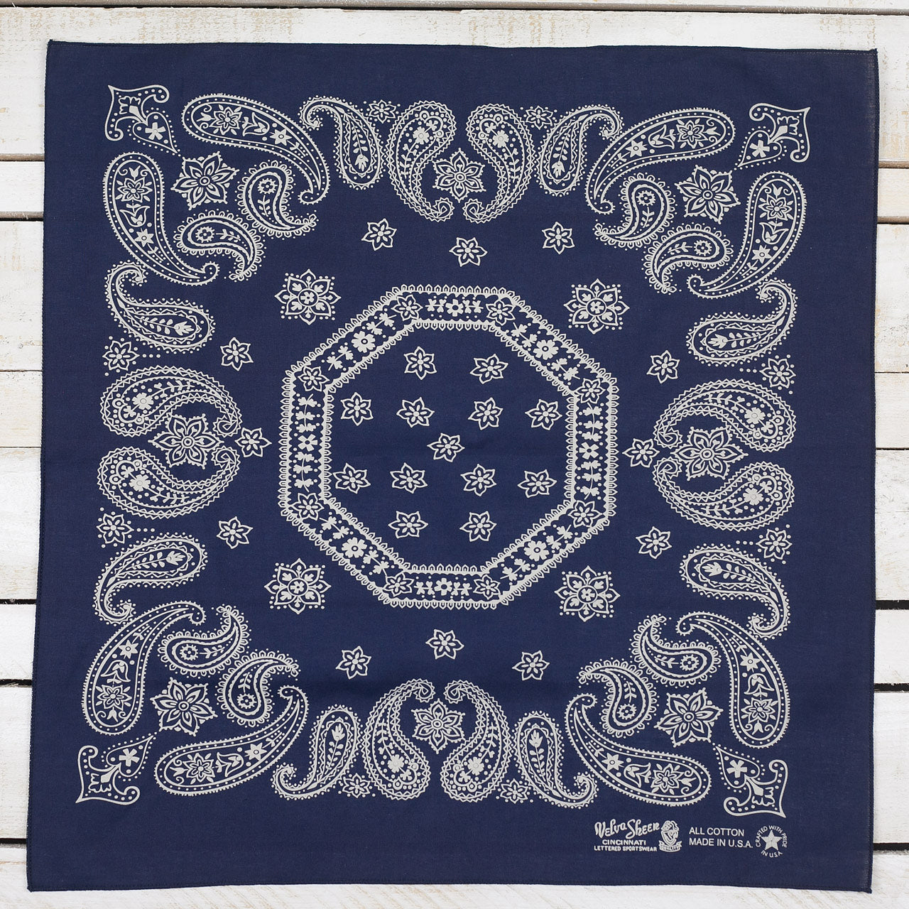 Velva Sheen Bandana "Paisley" Navy